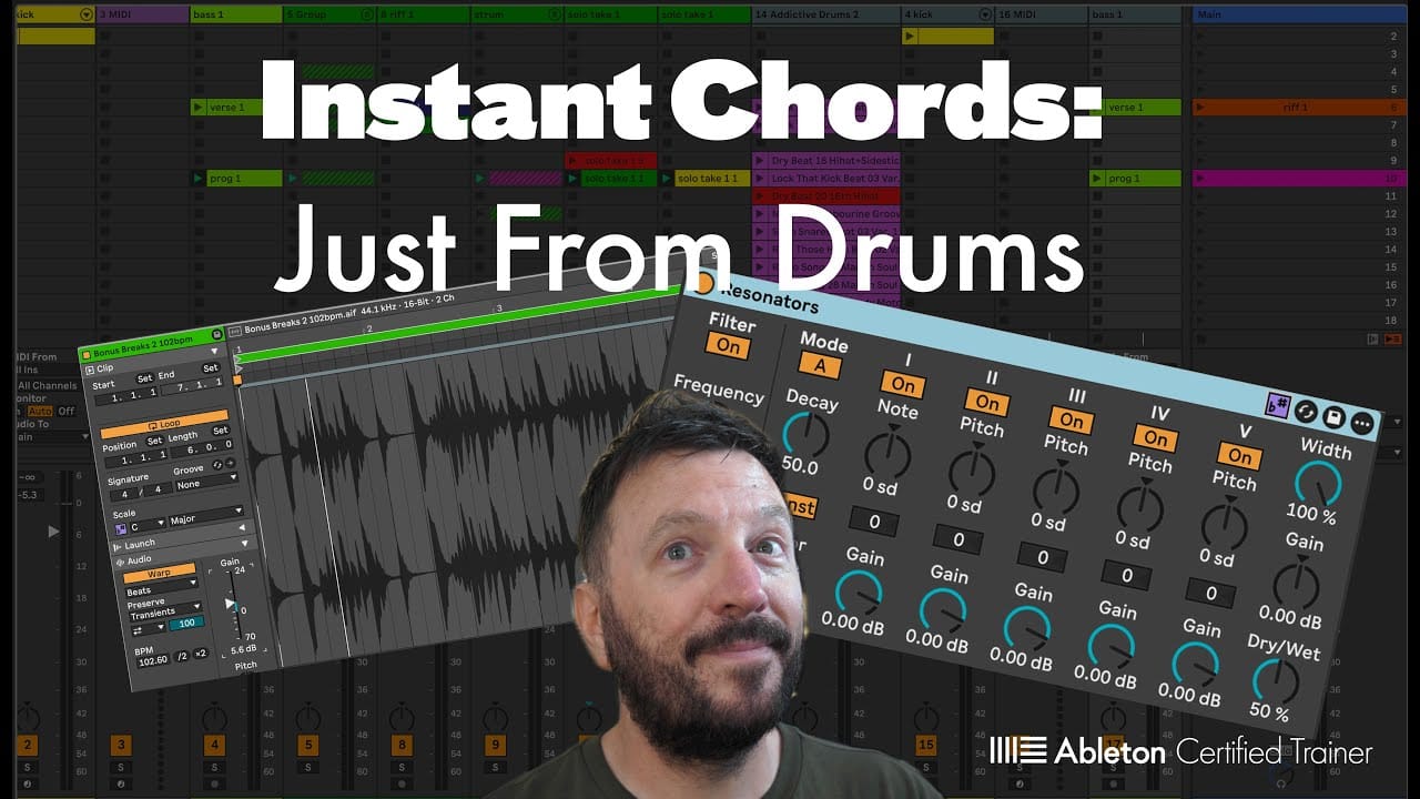 Turn Drum Loops into Chords with Resonator in Ableton Live 12