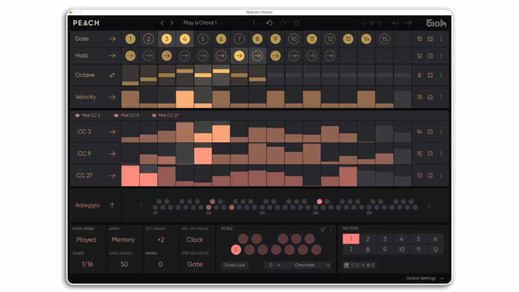 PEACH by 510k Arts | Polymetric Arpeggiator MIDI FX Plug-In