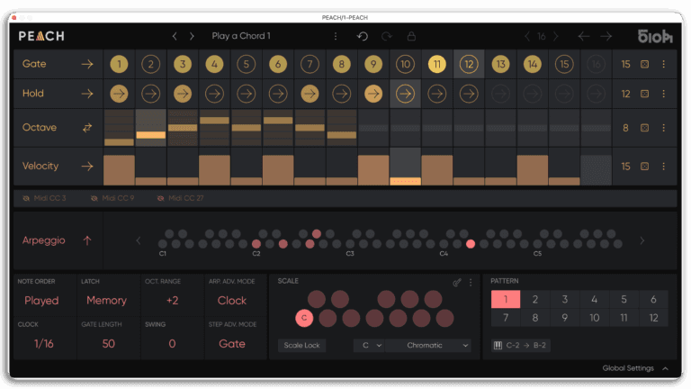 PEACH by 510k Arts | Polymetric Arpeggiator MIDI FX Plug-In