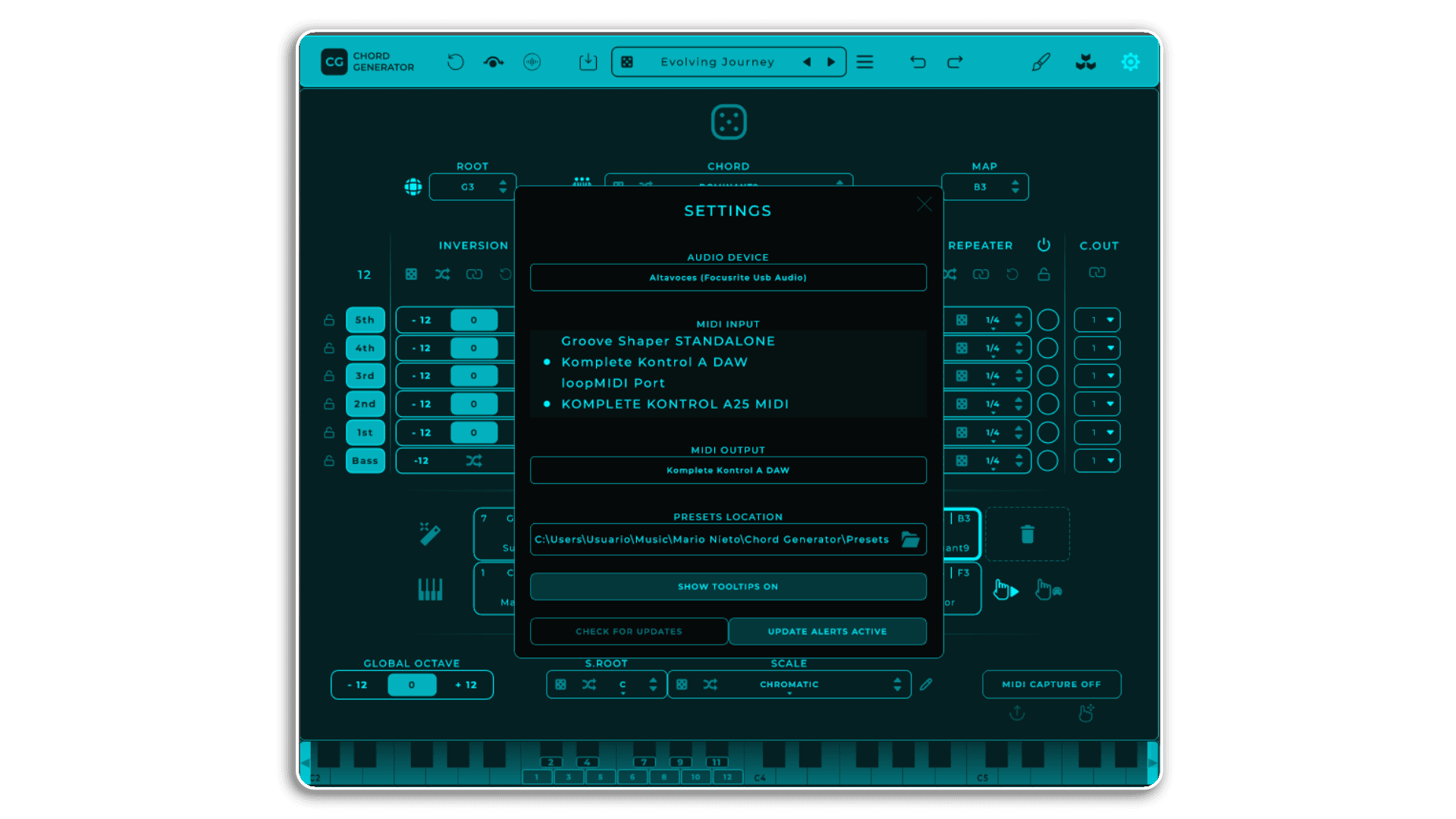 Chord Generator VST by Mario Nieto - Isotonik Studios