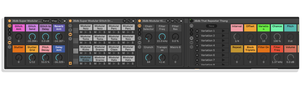 Super Modular Drum Machine by 36db | Modular Drum Toolkit for Ableton Live